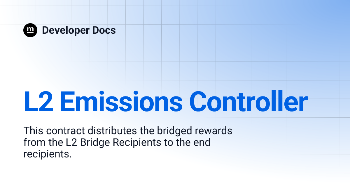 L2 Emissions Controller | Developer Docs